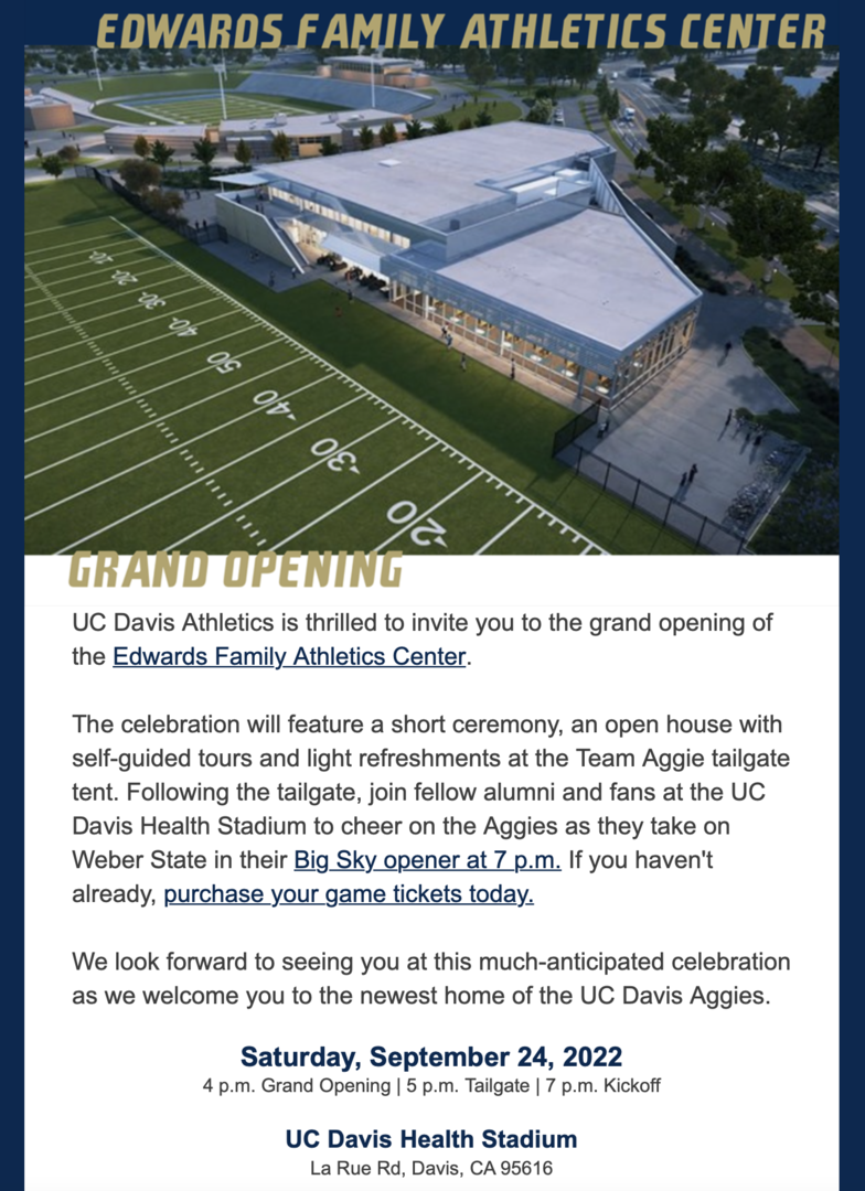 Grand Opening of the New Athletics Center Set for the Weber State Game ...